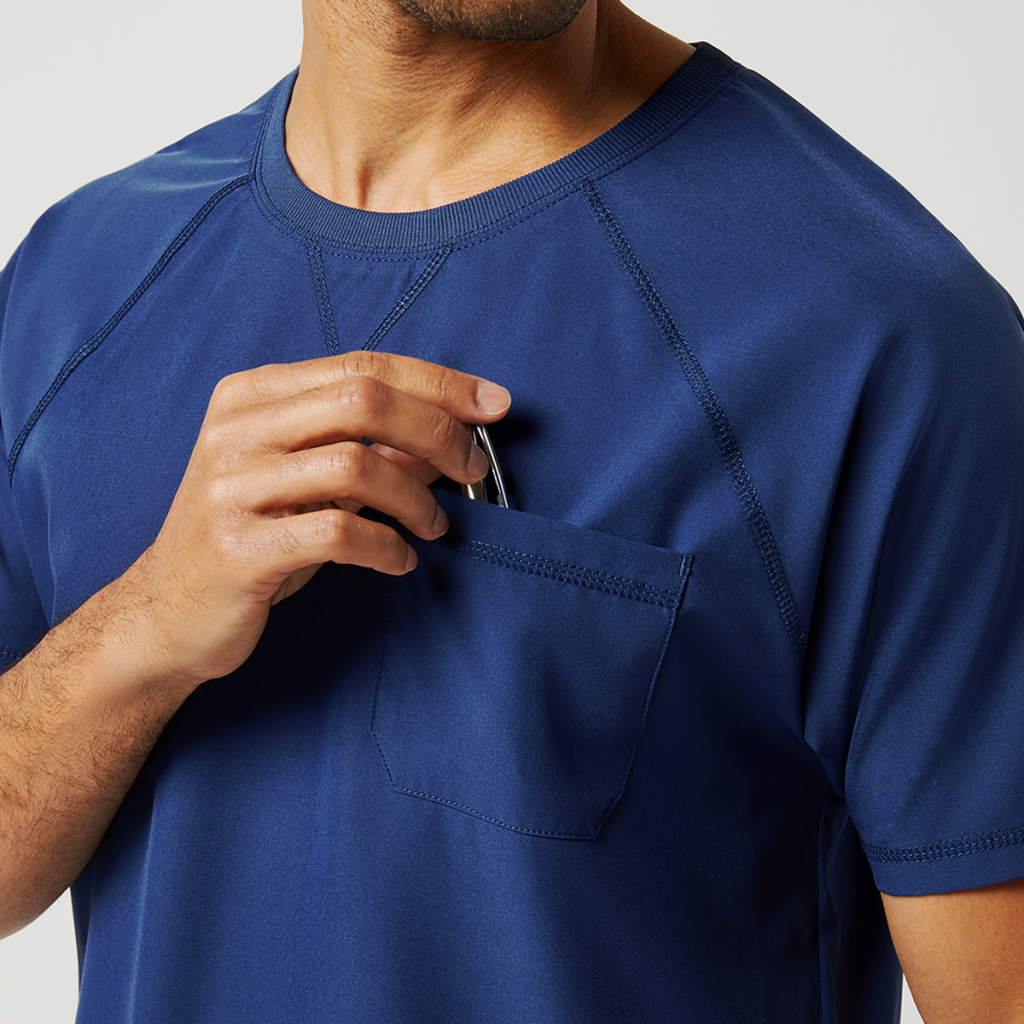 Jaanuu Mens Crew Neck Scrubs Top | Medical Smart Shirt | Kara