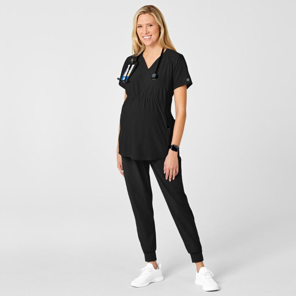 Maternity Scrub Tops with Extra Stretch | W123 Workwear | Kara